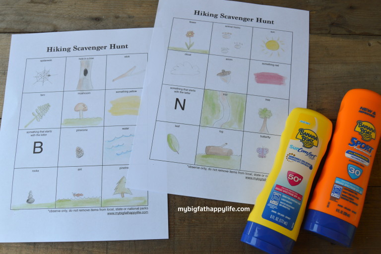 Hiking Scavenger Hunt Printables - My Big Fat Happy Life